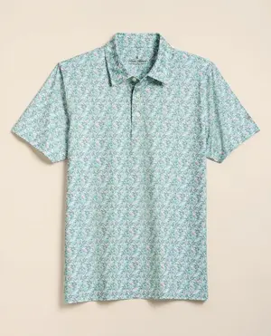 Brooks Brothers Performance Series Vintage Tropical Motif Polo Shirt - Green