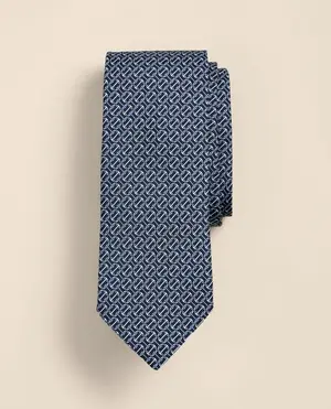 Brooks Brothers S Silk Circle Link Tie - Navy