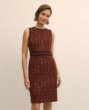 Brooks Brothers Boucle Sheath Dress - Red