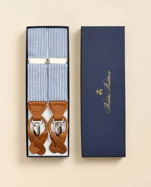 Brooks Brothers S Seersucker Suspenders Shoes - Multicolor
