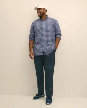 Brooks Brothers Big & Tall Friday Shirt, Poplin Plaid | | 3x Dark Blue