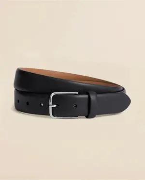 Brooks Brothers Leather Feather Edge Belt - Black
