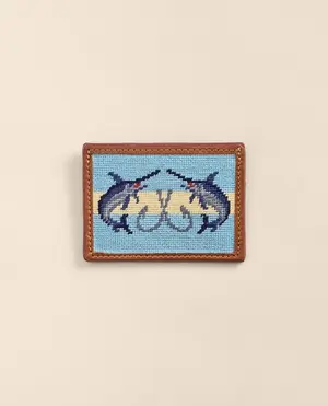 Brooks Brothers Smathers & Branson Needlepoint Marlin Card Case - Multicolor