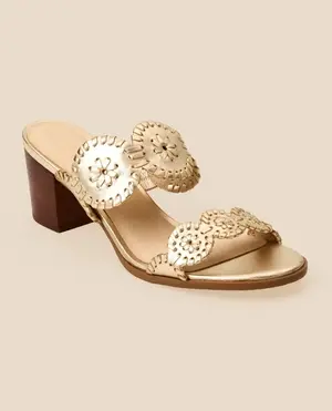 Brooks Brothers S Jack Rogers Lauren Mid-heel Leather Sandals - Platinum