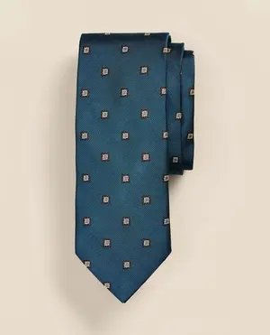 Brooks Brothers Silk Foulard Neck Tie - Turquoise