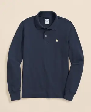 Brooks Brothers Golden Fleece Stretch Supima Long-sleeve Polo Shirt - Navy