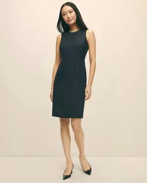 Brooks Brothers Stretch Wool Sheath Dress - Navy