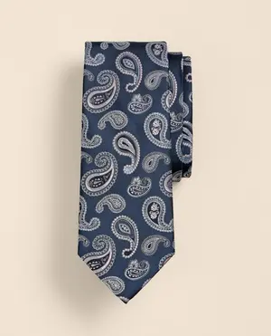 Brooks Brothers Silk Paisley Neck Tie - Navy