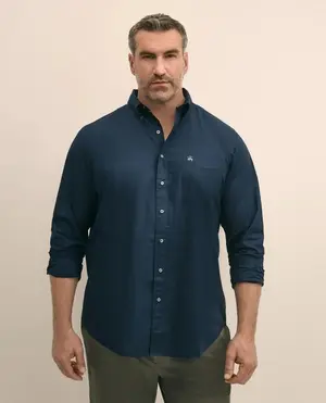 Brooks Brothers Big & Tall Friday Shirt, Poplin - Navy