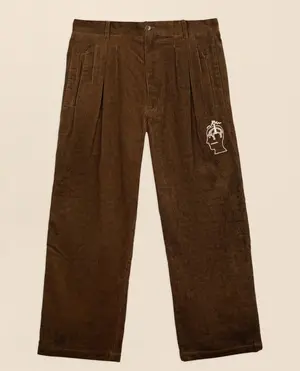 Brooks Brothers X Brain Dead Cotton Corduroy Embroidered Emblem Suit Pants - Brown