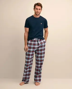 Brooks Brothers Cotton Flannel Plaid Lounge Pants - Red