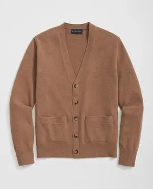 Brooks Brothers 3-ply Cashmere Cardigan Sweater - Brown