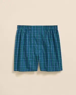 Brooks Brothers Cotton Broadcloth Tartan Boxers - Blue