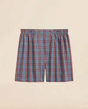 Brooks Brothers Cotton Broadcloth Tartan Boxers - Blue