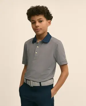 Brooks Brothers Performance Series Micro-stripe Polo - Navy