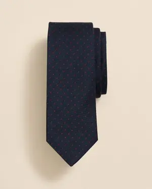 Brooks Brothers Wool-silk Textured Dot Tie - Navy