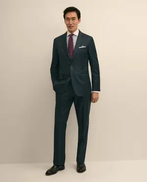 Brooks Brothers Traditional Fit Wool Windowpane 1818 Suit - Teal