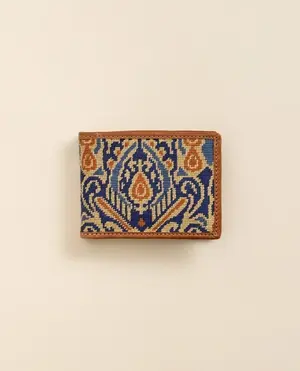 Brooks Brothers Smathers & Branson Needlepoint Ikat Pattern Wallet - Multicolor