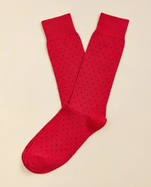 Brooks Brothers Cotton-blend Mini-dot Socks | Medium Red