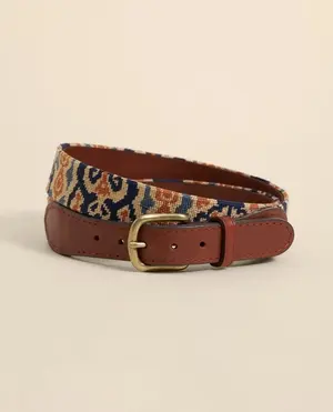 Brooks Brothers Smathers & Branson Needlepoint Ikat Belt - Multicolor