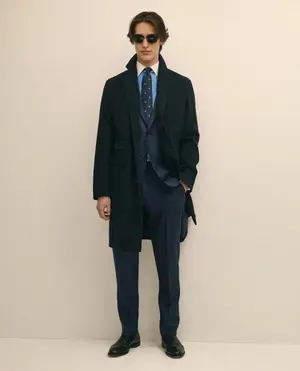 Brooks Brothers 1818 Wool Topcoat | | 44 Regular Navy