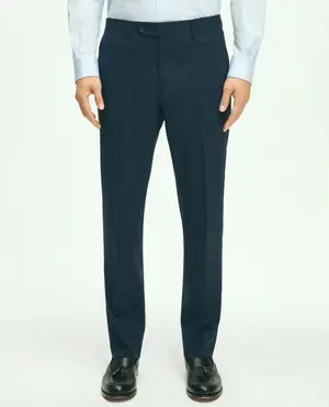Brooks Brothers Explorer Collection Classic Fit Wool Checked Suit Pants - Navy