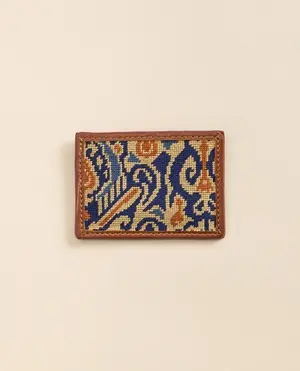 Brooks Brothers Smathers & Branson Needlepoint Ikat Pattern Card Case - Multicolor