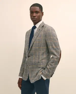 Brooks Brothers Classic Fit Wool Tweed Multicheck 1818 Sport Coat - Multicolor