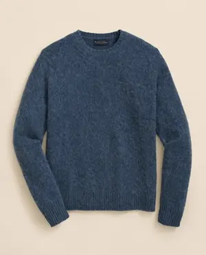 Brooks Brothers Brushed Wool Crewneck Sweater | | Medium - Denim