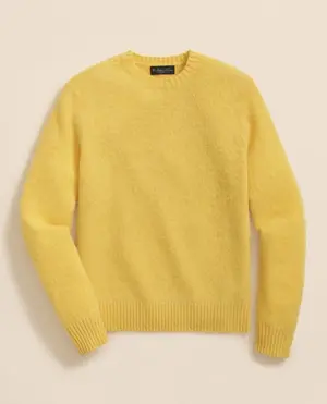 Brooks Brothers Brushed Wool Crewneck Sweater | | Medium - Yellow
