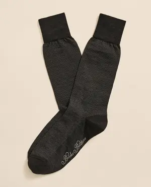 Brooks Brothers Cotton-blend Birdseye Socks - Brown