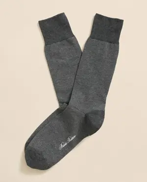 Brooks Brothers Cotton-blend Birdseye Socks | Grey