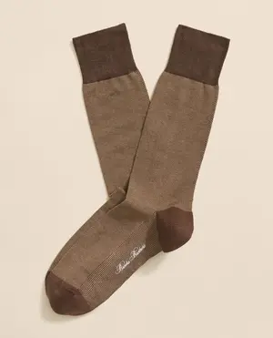 Brooks Brothers Cotton-blend Birdseye Socks | Tan