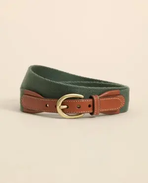 Brooks Brothers Webbed Leather-accent Belt | | 44 Green