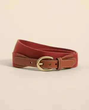 Brooks Brothers S Webbed Leather-accent Belt - Orange