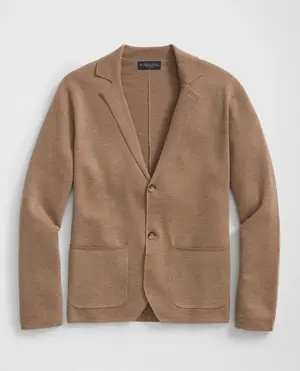 Brooks Brothers Ultimate Merino Wool Sweater Blazer - Camel
