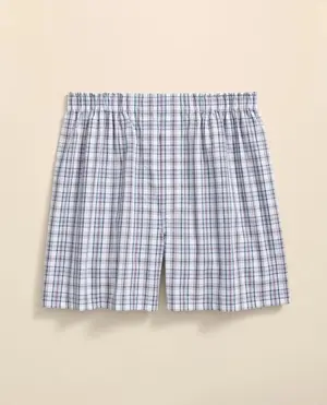 Brooks Brothers Cotton Broadcloth Plaid Boxers | | Small - Blue