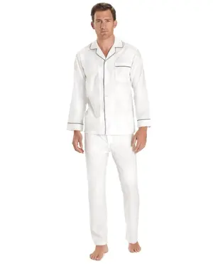 Brooks Brothers Wrinkle-resistant Broadcloth Pajamas - White