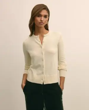 Brooks Brothers Cashmere Cardigan Sweater | | Large - Cream