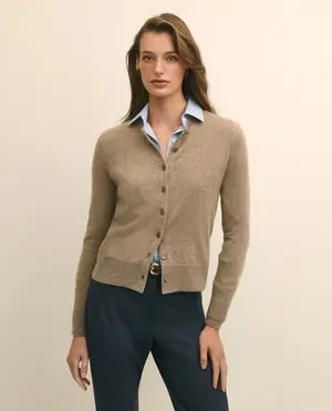 Brooks Brothers Cashmere Cardigan Sweater | | Large - Dark Beige
