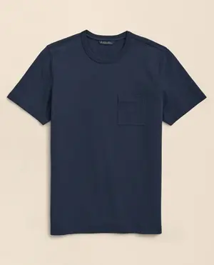 Brooks Brothers Pique T-shirt In Gart-washed Supima Cotton | | Small - Navy