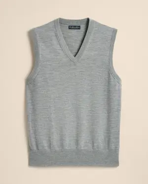Brooks Brothers Ultimate Merino Wool Sweater Vest - Grey