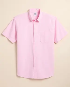 Brooks Brothers Friday Short-sleeve Oxford Shirt - Pink