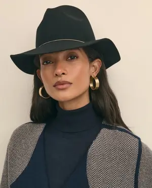 Brooks Brothers S Eugenia Kim Brushed Wool Sandy Chain Hat - Black