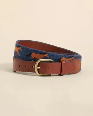 Brooks Brothers Smathers & Branson Needlepoint Horse Belt - Multicolor