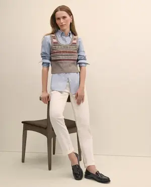 Brooks Brothers Lambswool Fair Isle Sweater Vest - Grey
