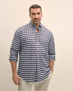 Brooks Brothers Big & Tall Stretch Cotton Non-iron Oxford Polo Button Down Collar, Royal Stewart Tartan Shirt | | Red
