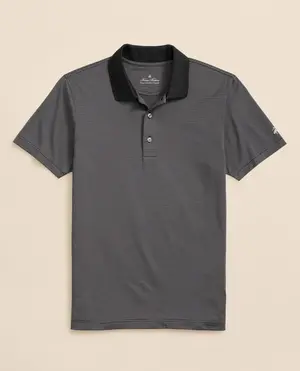 Brooks Brothers Performance Series Micro Stripe Jersey Polo Shirt - Grey/black