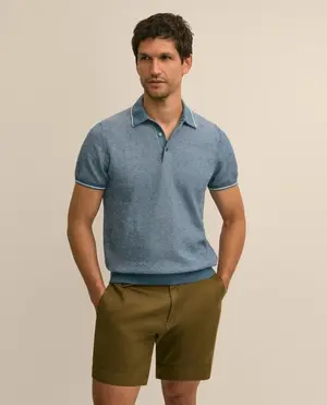 Brooks Brothers Supima Cotton Honeycomb Polo Sweater - Blue