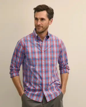 Brooks Brothers Friday Shirt, Poplin Plaid - Blue
